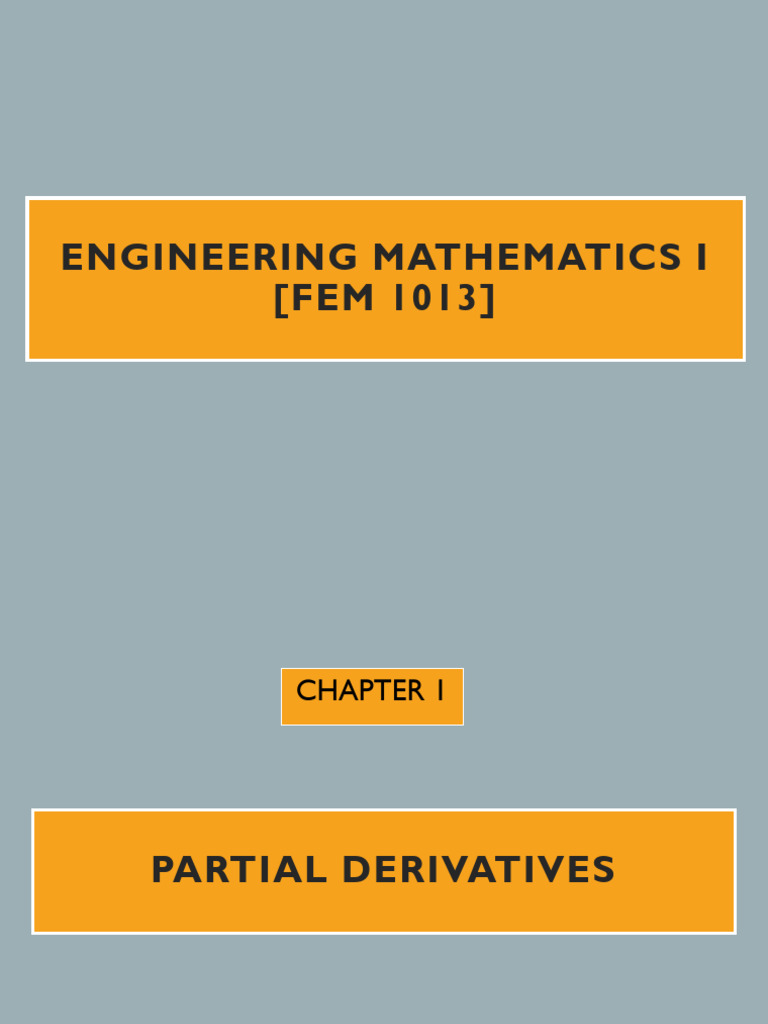 C1L1 Partial Derivatives | PDF