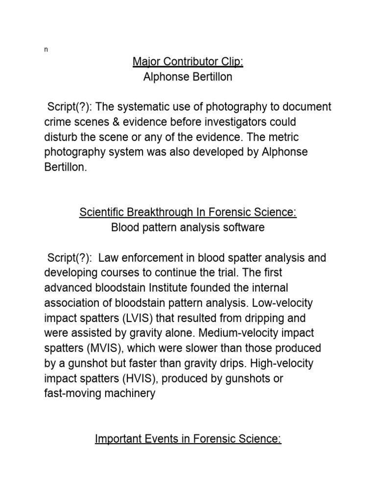 Forensic Science Video Project - Bruce and Angelina | PDF