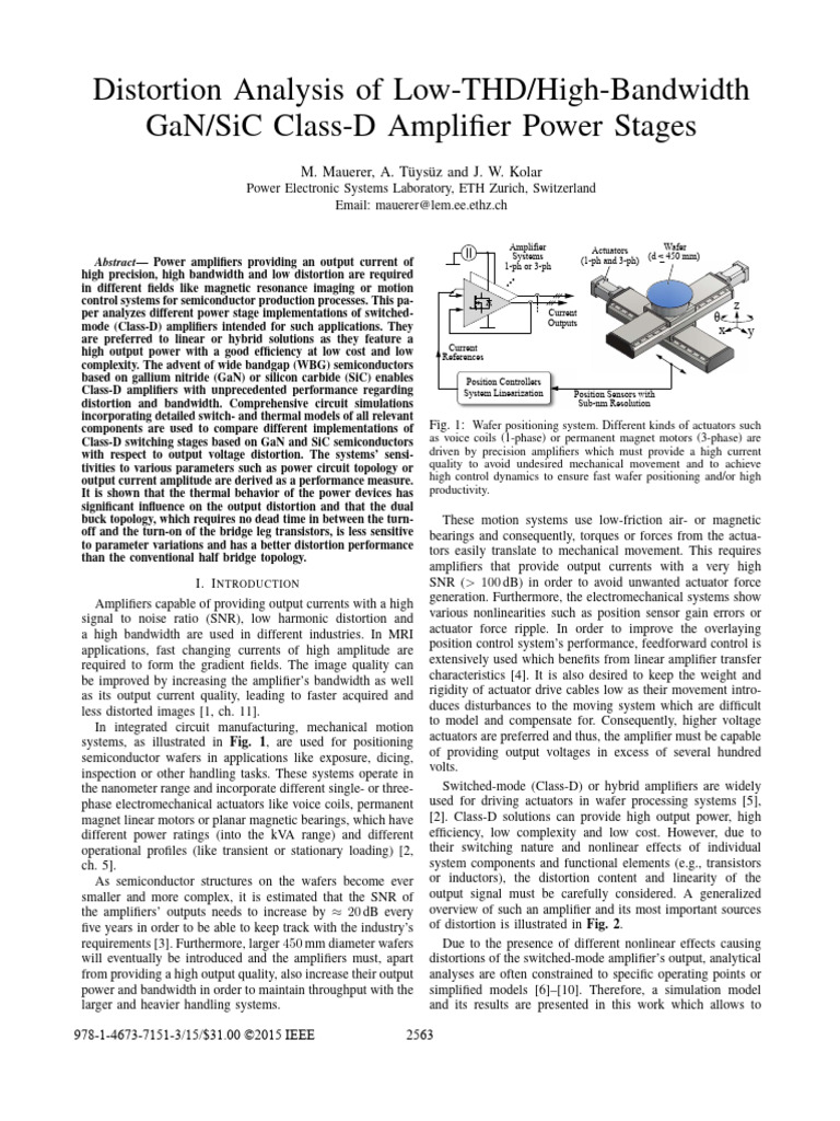 Distortion Analysis of Low-THDHigh-Bandwidth GaN-SiC Class-D Amplifier ...