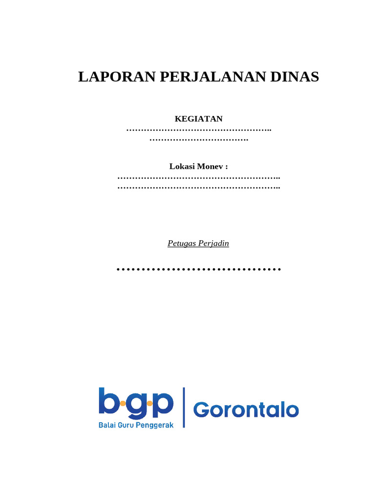 TEMPLATE Laporan Perjadin BGP Gorontalo | PDF