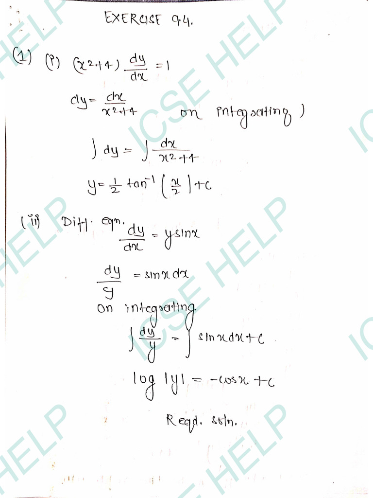 Ml chapter 9.4 class 12 differential equation | PDF