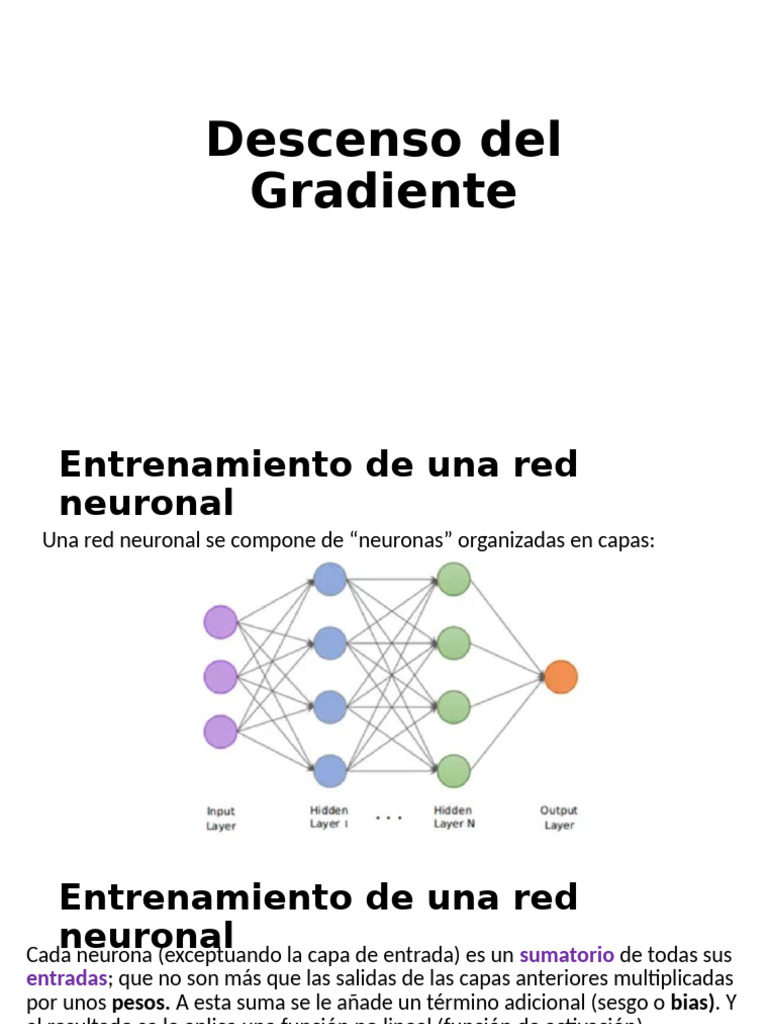 Descenso Del Gradiente | PDF | Red neuronal artificial | Degradado