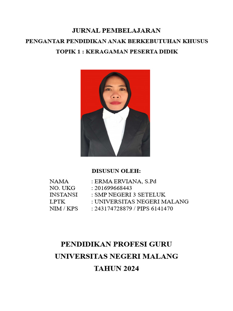 Jurnal Pembelajaran Modul 3 - Keragaman Peserta Didik - Erma Erviana | PDF