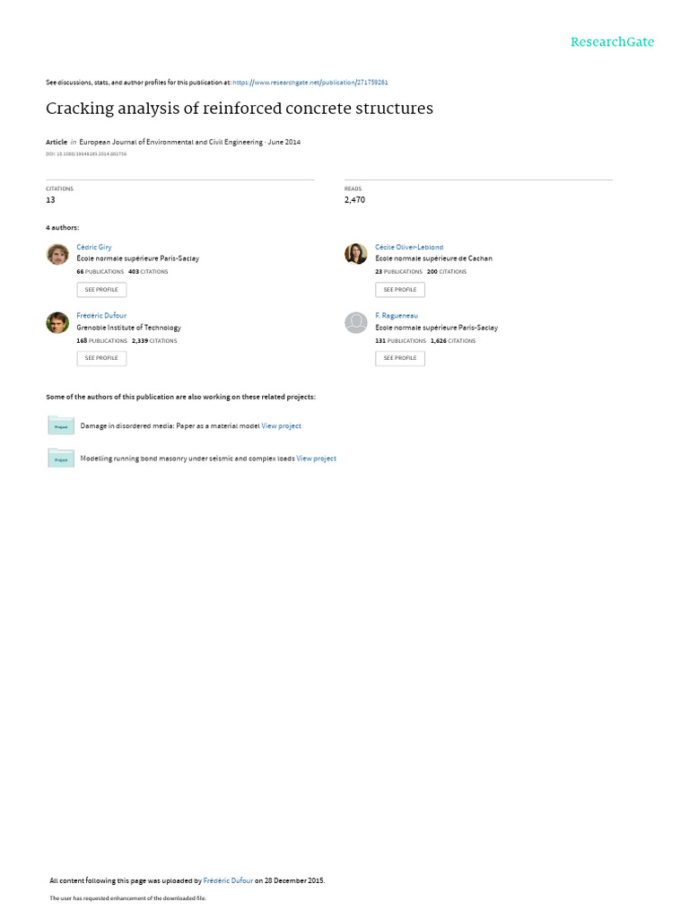 Cracking Analysis of Reinforced Concrete Structures | PDF