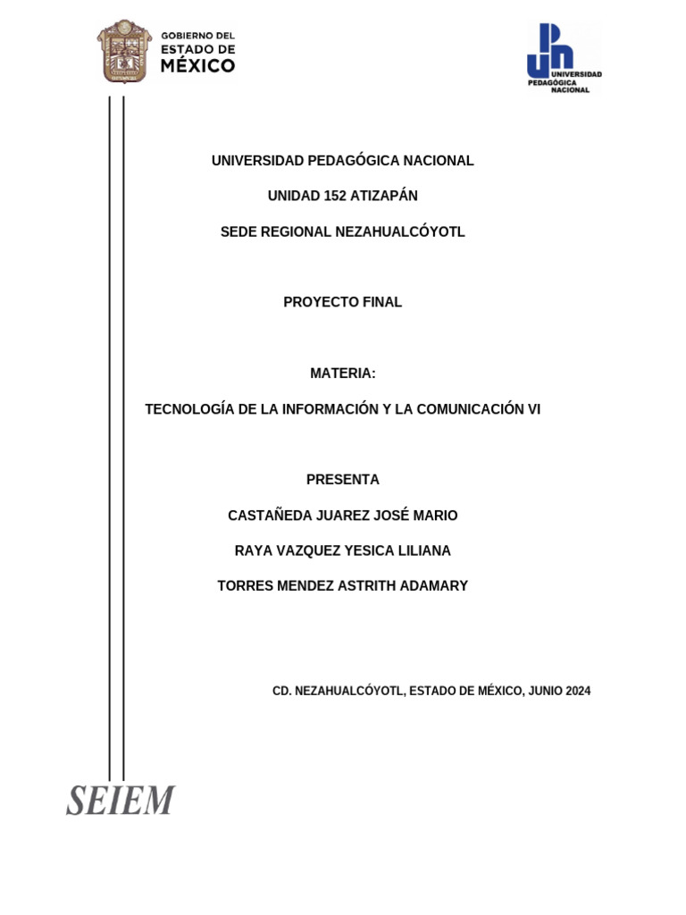 Proyecto Final TIC | PDF