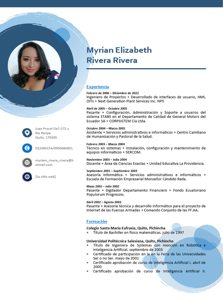 Curriculum Vitae Myrian Elizabeth Rivera Rivera | PDF