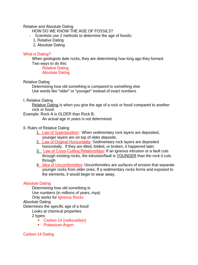 Relative and Absolute Dating | PDF
