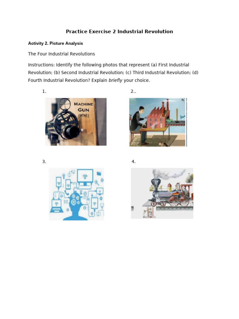 Practice Exercise 2 - Industrial Revolution | PDF