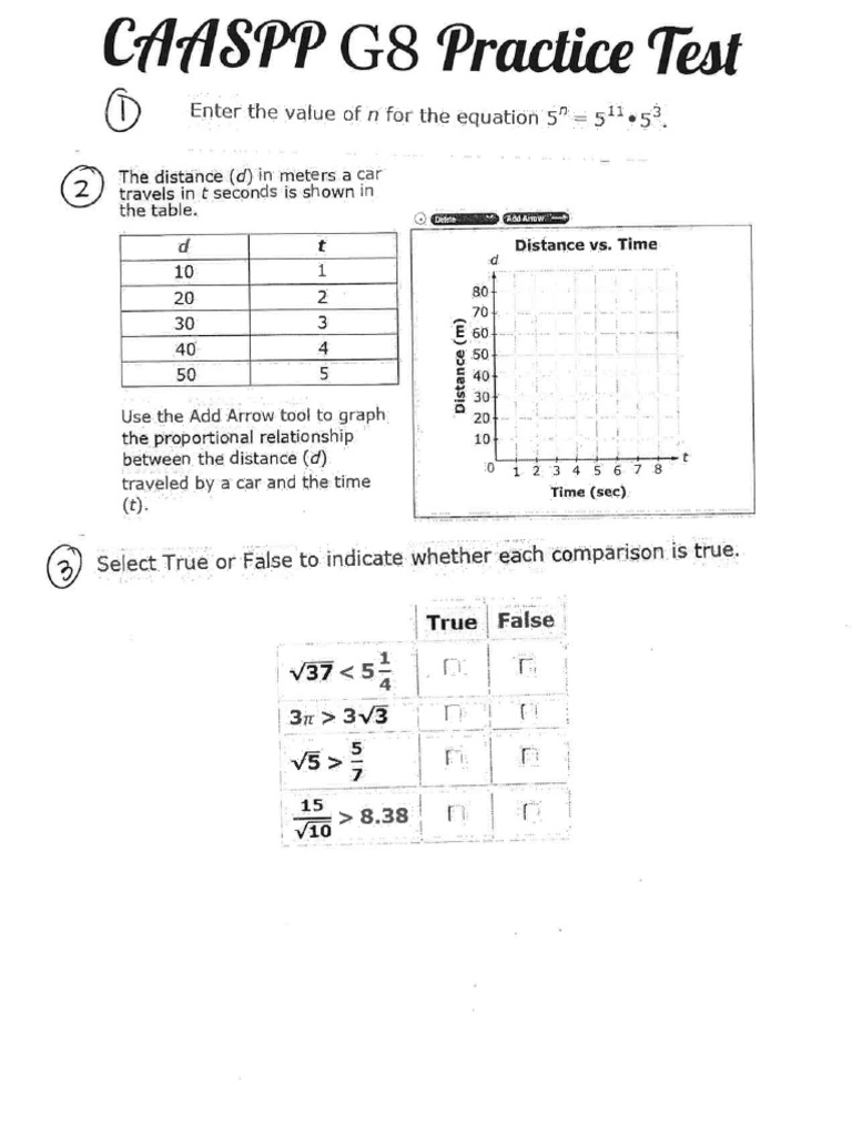 CAASPP G8 Practice Test | PDF