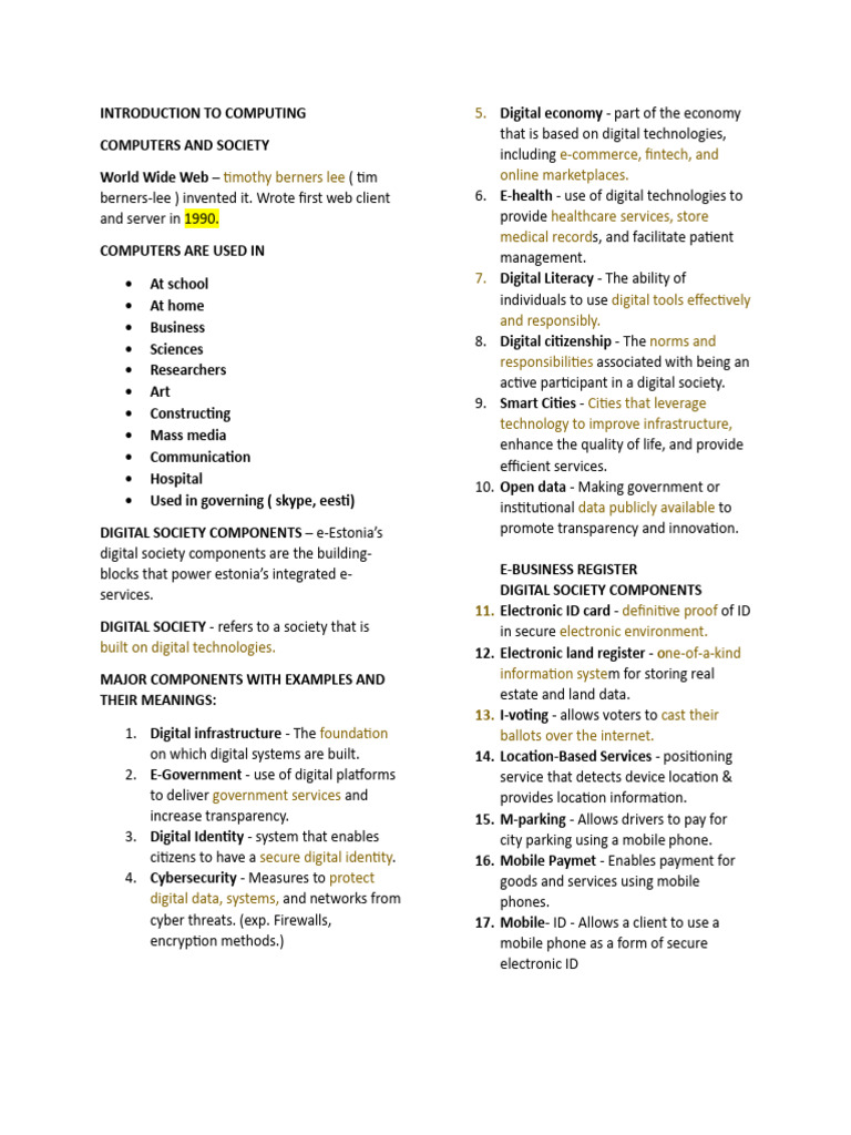 Introduction To Computing Pdf
