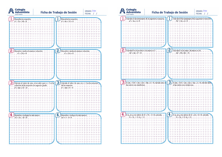 Ficha 2do (Matematica) (4a2075) | PDF