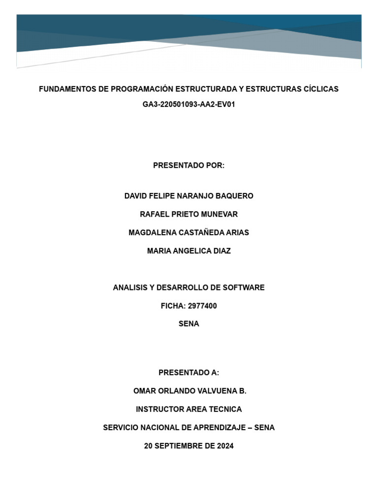 Fundamentos De Programación Estructurada Y Estructuras Cíclicas 2977400 Pdf Tecnologías De