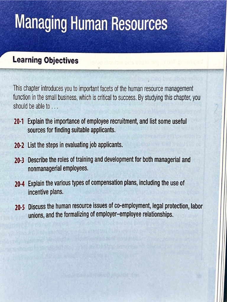 CH 20 Managing Human Resources | PDF