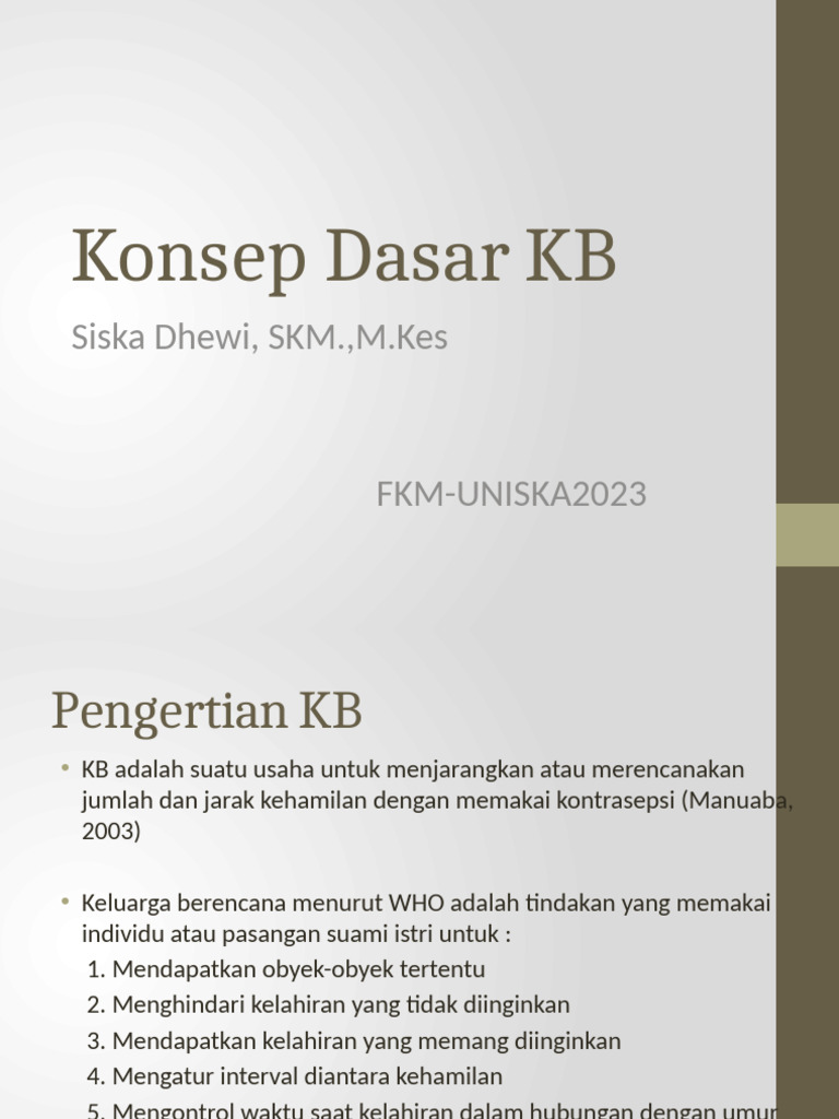 Konsep Dasar KB | PDF