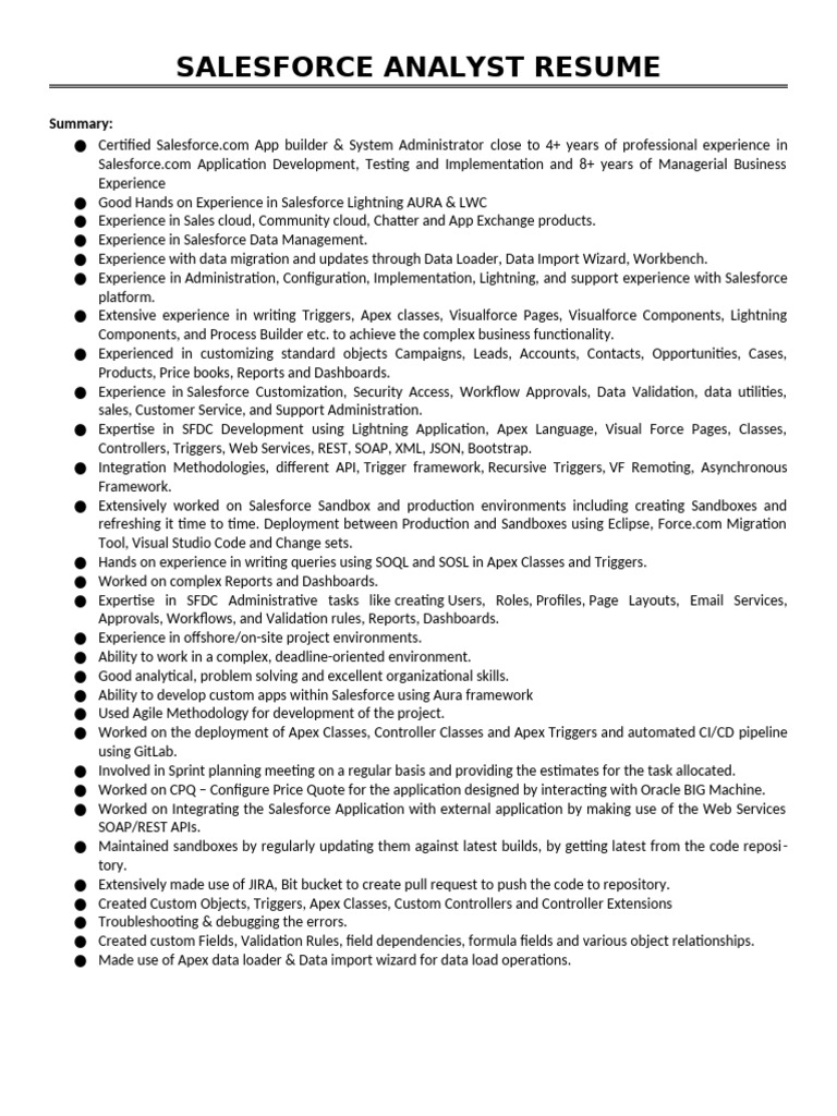 Salesforce Resume | PDF