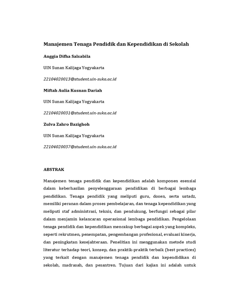 Kel. 4 Manajemen Tenaga Pendidik Dan Kependidikan | PDF