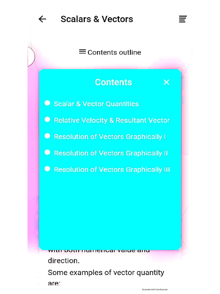 Scalars and Vectors | PDF