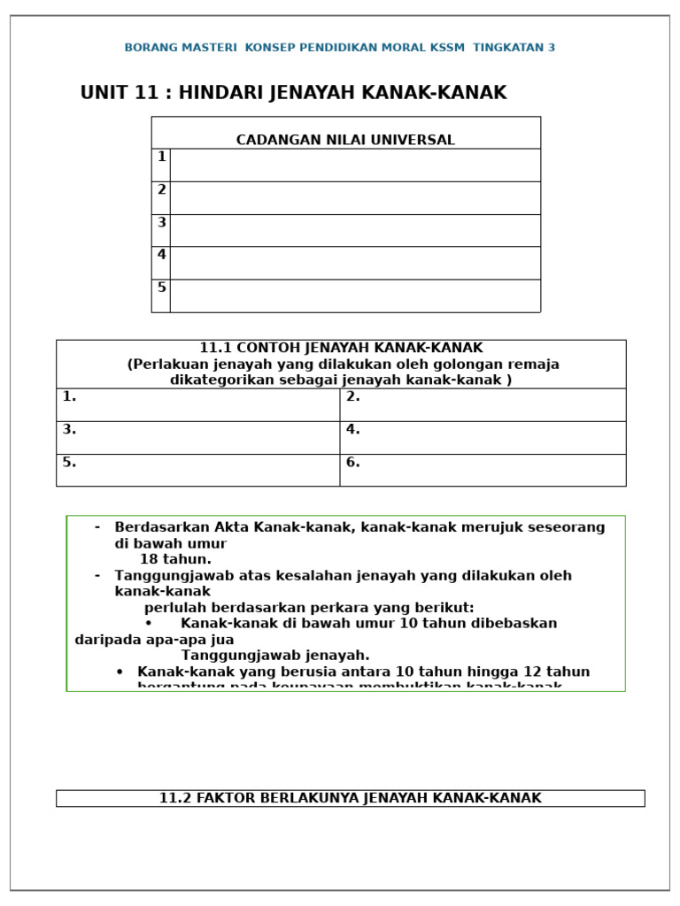 Unit 11 (Borang Masteri) | PDF