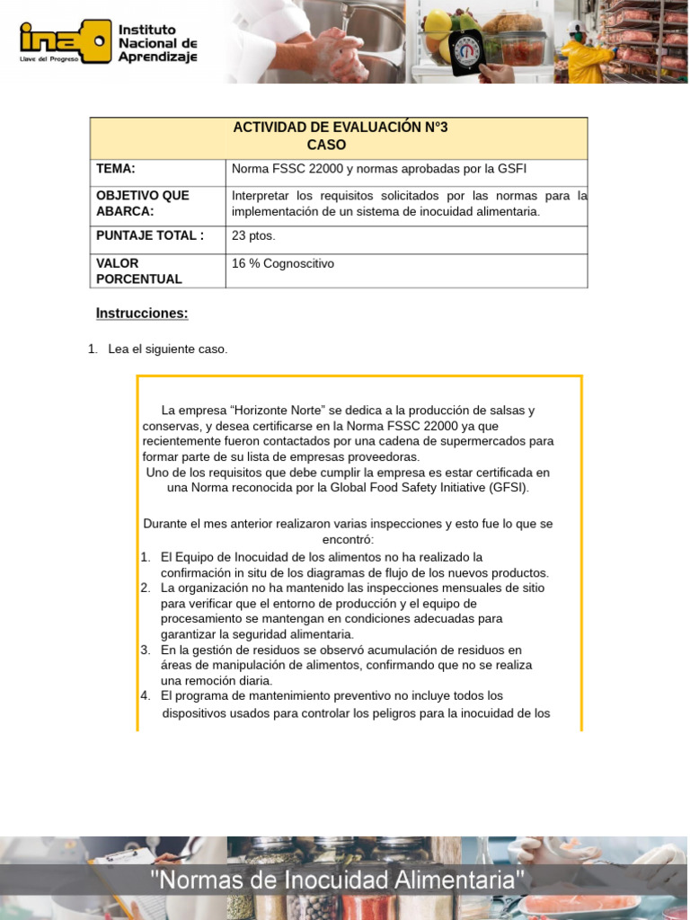 Actividad Evaluaci N 3. Caso FSSC 22000 | PDF