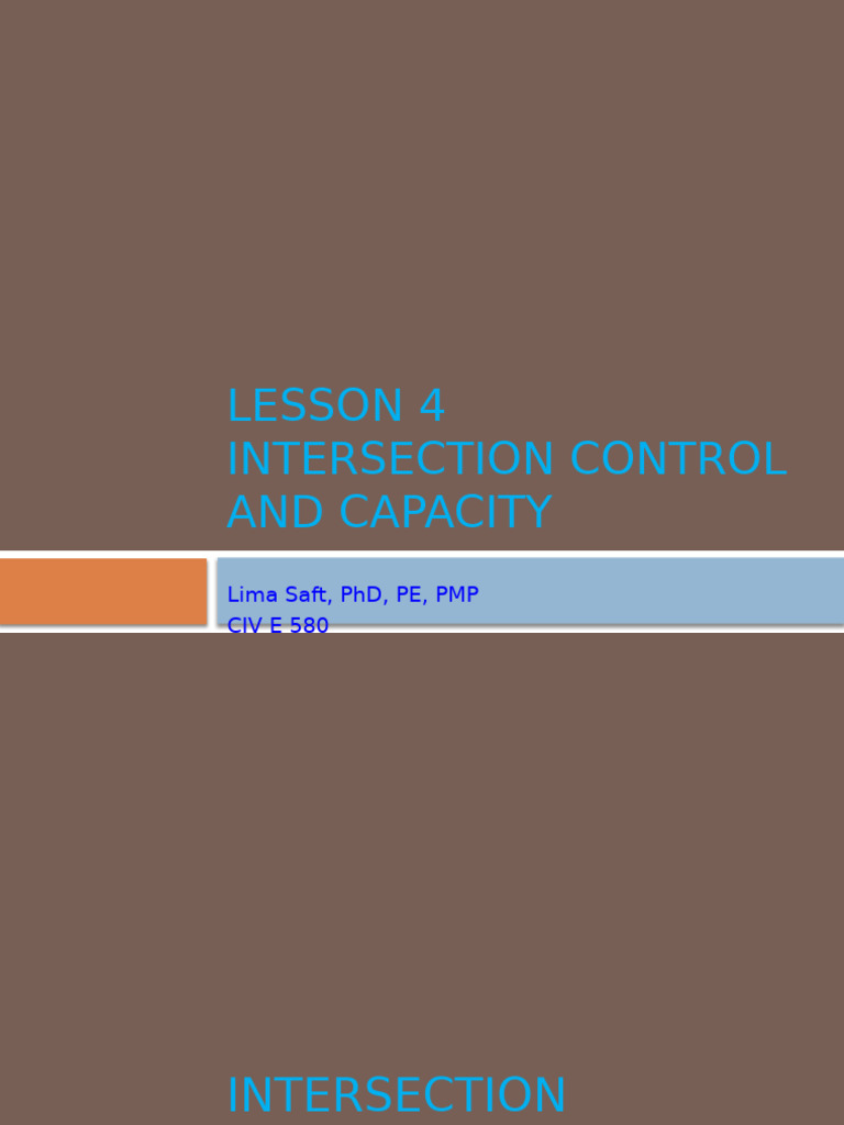 Intersection Control & Capacity Guide | PDF | Traffic | Intersection (Road)