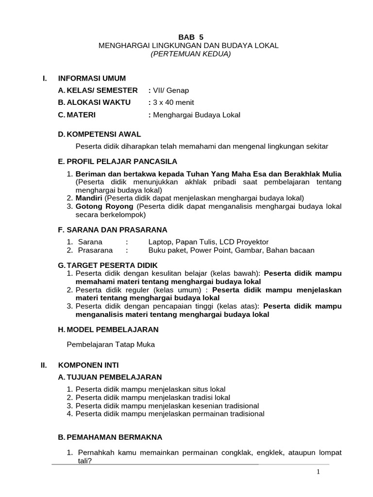 Modul Ajar Kelas VII BAB 5 Materi 2 | PDF