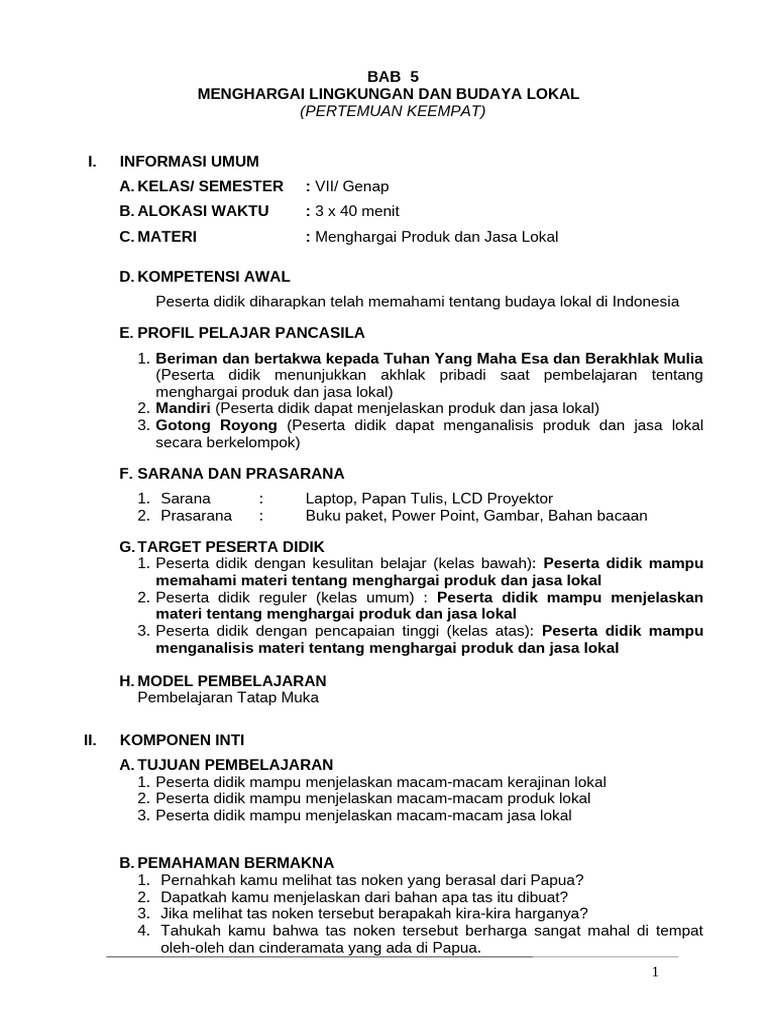 Modul Ajar Kelas VII BAB 5 Materi 4 | PDF