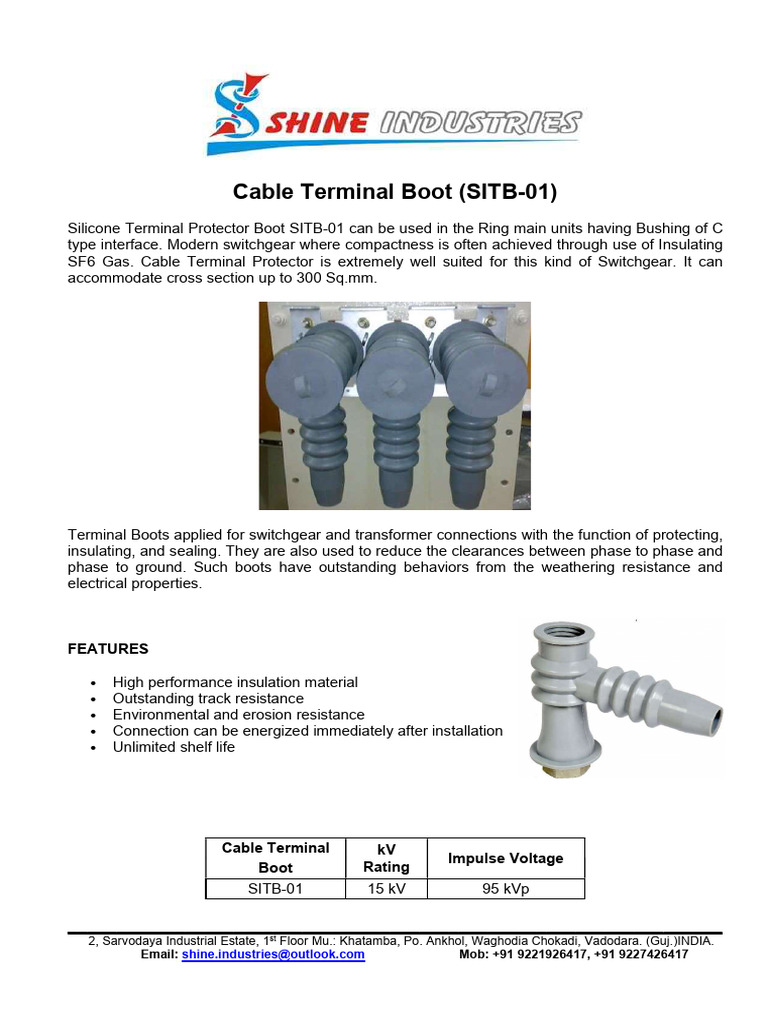 Cable Terminal Boot Sitb 01 | PDF