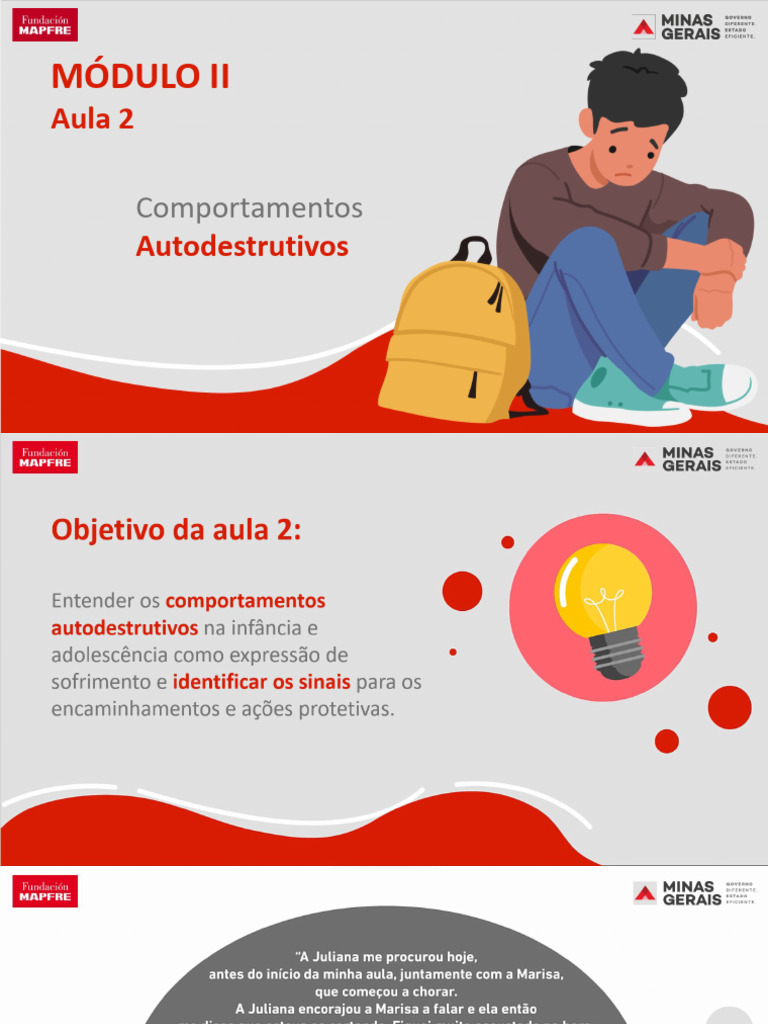 SLIDES Modulo II - Aula 2 Comportamentos autodestrutivos | PDF