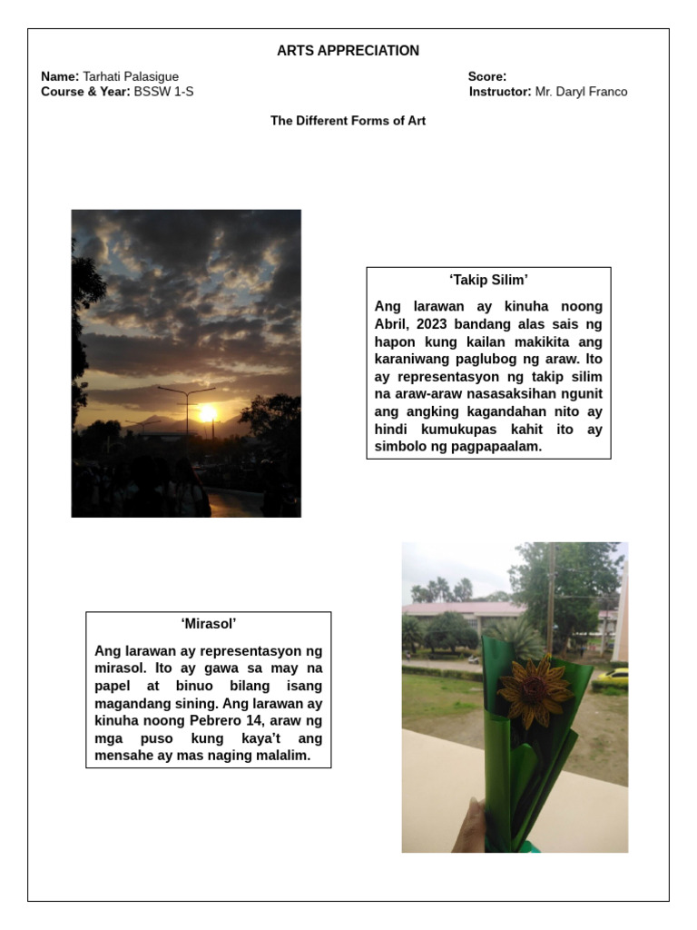 ARTS APPRECIATION | PDF