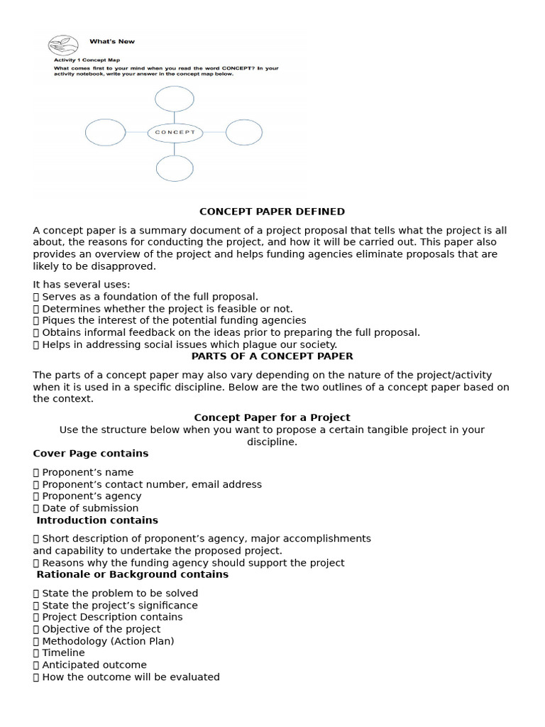 Concept Paper Defined | PDF | Methodology | Concept