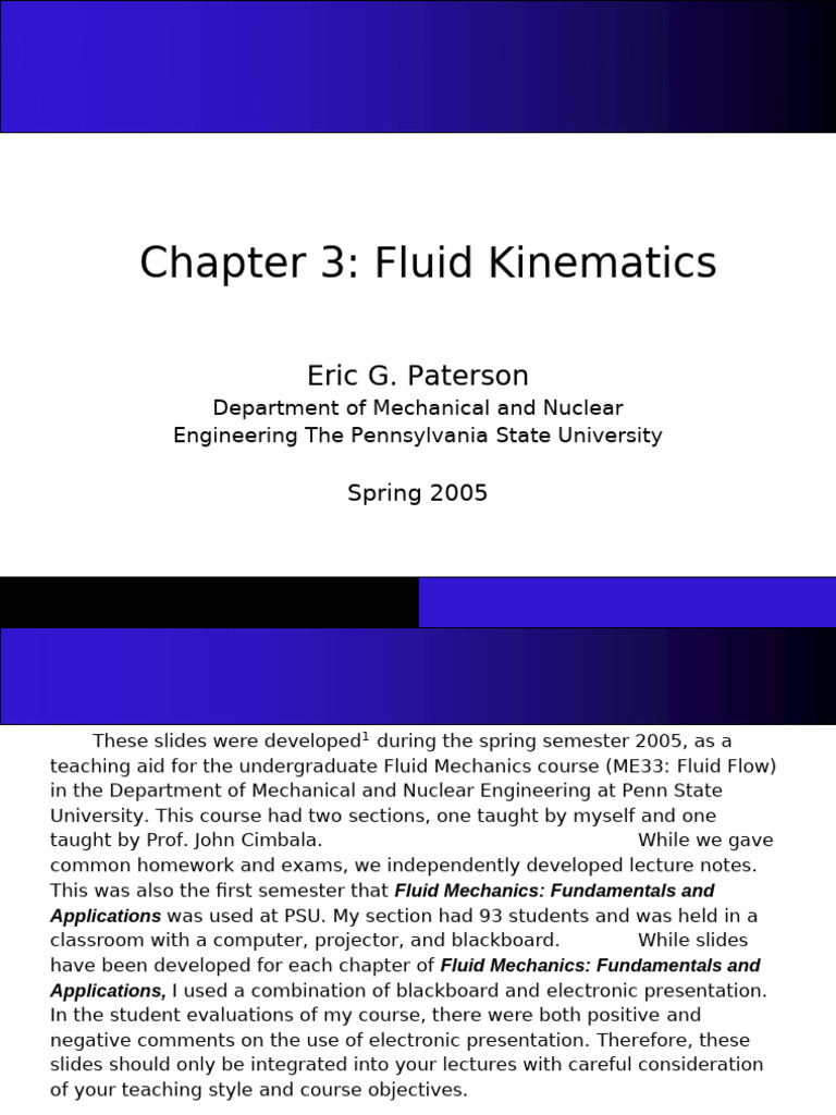 Lecture 3-Fluid Kinematics | PDF