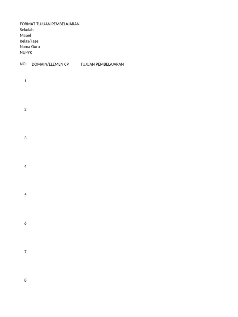 Menyusun TP Dan ATP | PDF