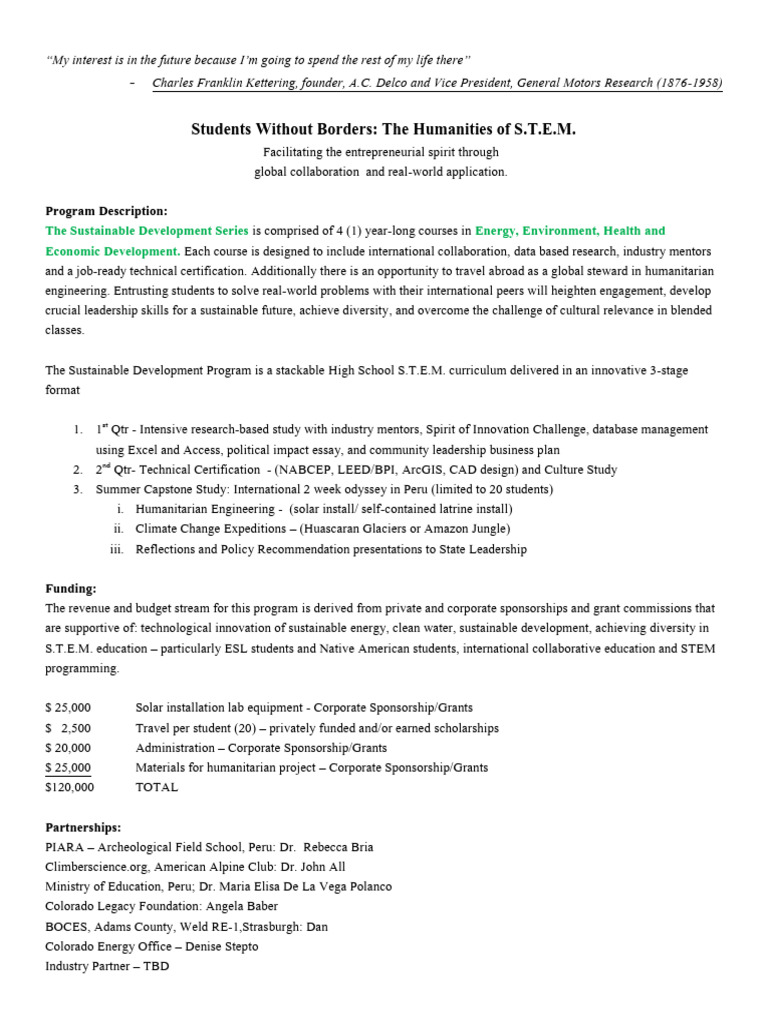 Students Without Borders, Executive Summary | PDF | Science, Technology, Engineering, And ...