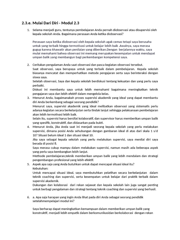 2.3.e. Mulai Dari Diri - Modul 2.3 | PDF