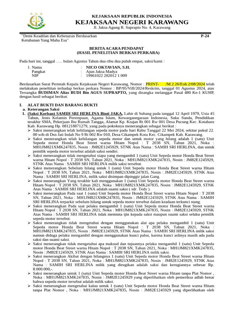 P-24 - Budiman Als Budi Bin Agus Suprapto | PDF