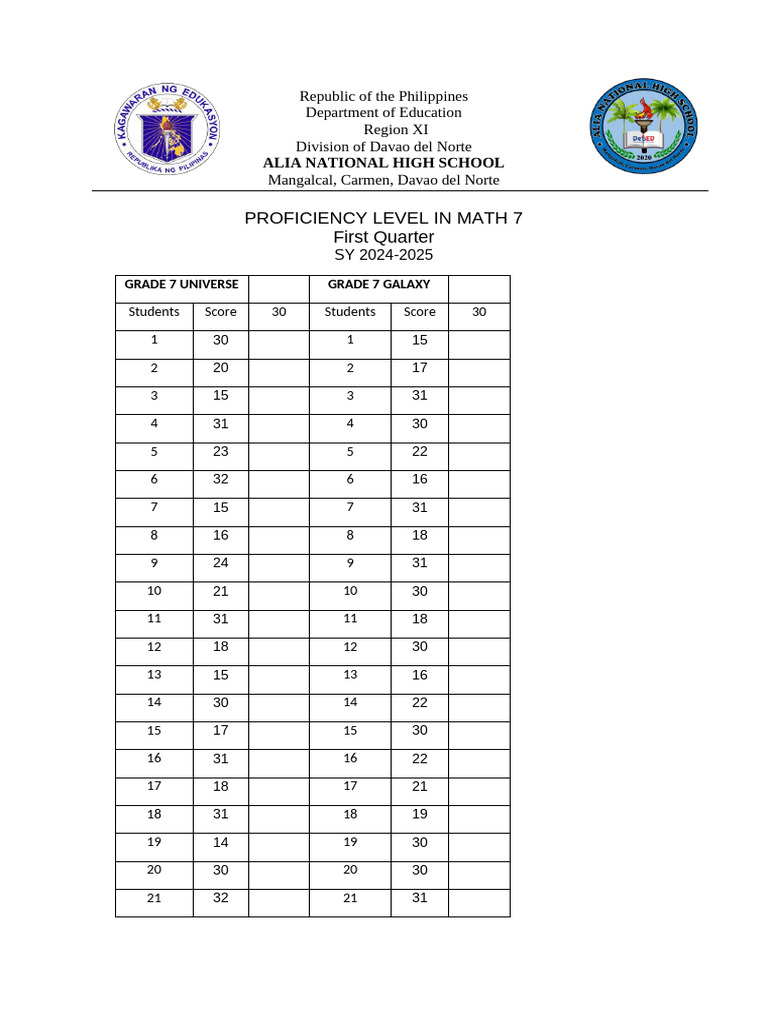PL Math 7 Q1-2 | PDF