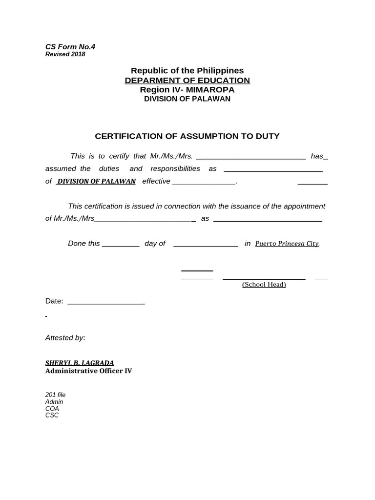 Assumption-of-Duty | PDF