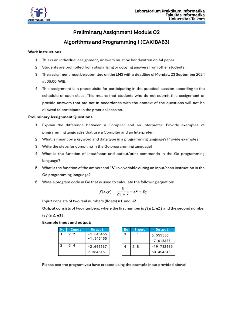 TP Modul 2 Alpro 1 - Int - 2 | PDF