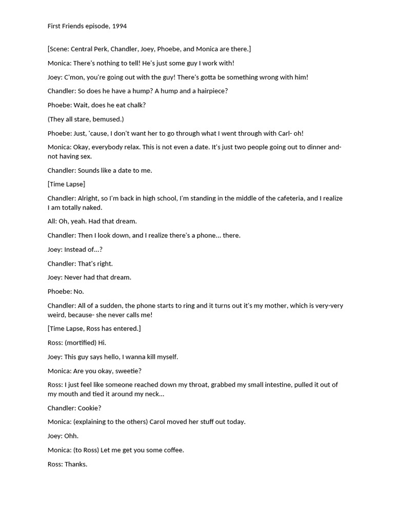 Friends script | PDF