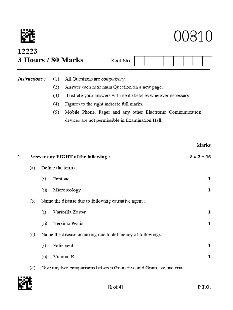 0810 Question Paper Winter 2022 | PDF | Causes Of Death | Science ...