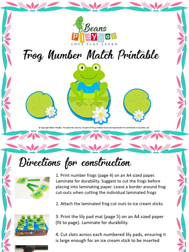 Frog Number Match Printable | PDF