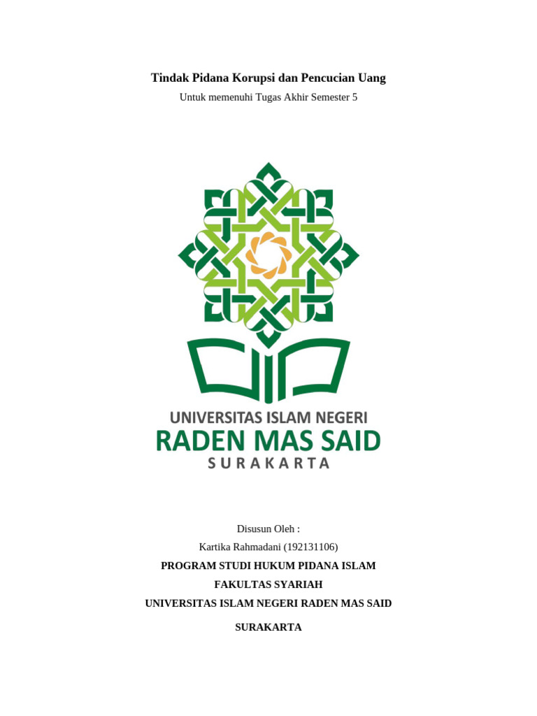 Tindak Pidana Korupsi Dan Pencucian Uang UAS | PDF