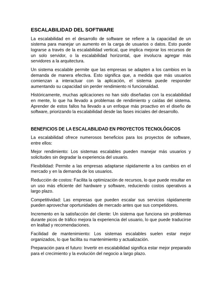 ESCALABILIDAD | PDF