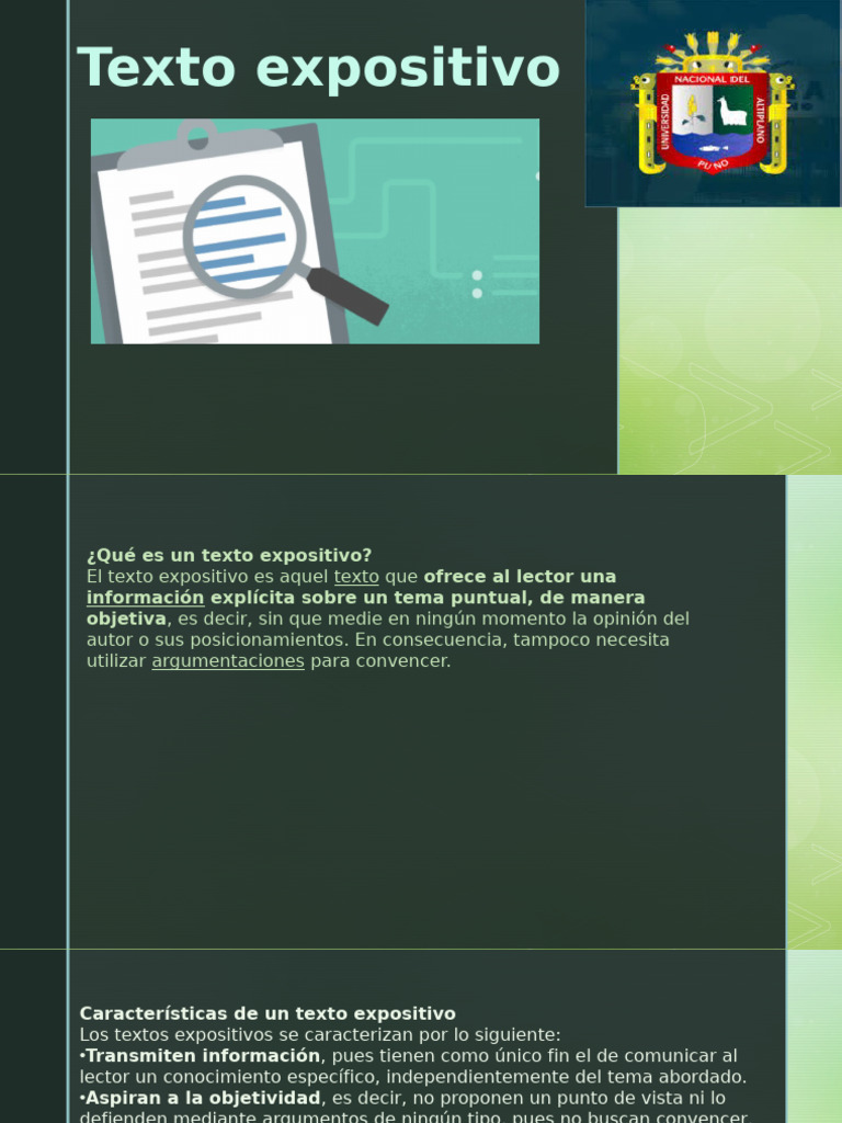 Características del texto expositivo | PDF | Información | Crecimiento ...