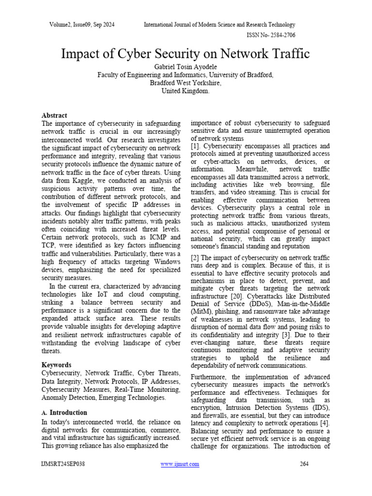 Impact of Cyber Security on Network Traffic | PDF