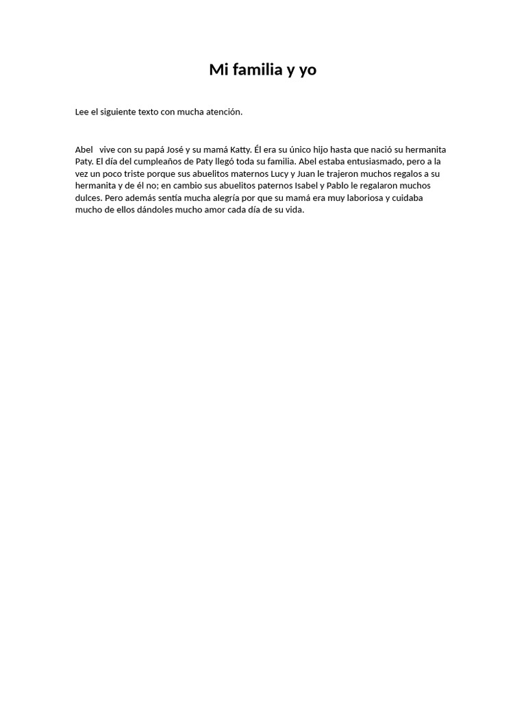 Mi Familia y Yo | PDF