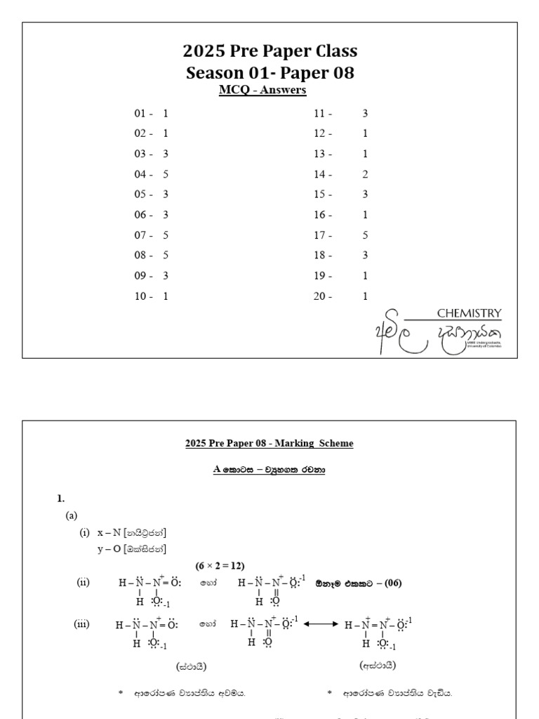2025 Pre Paper Class Paper 8 Marking | PDF