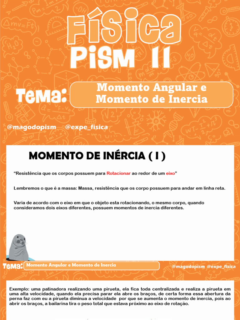 Aula 1 - Momento Angular e Momento de Inercia | PDF