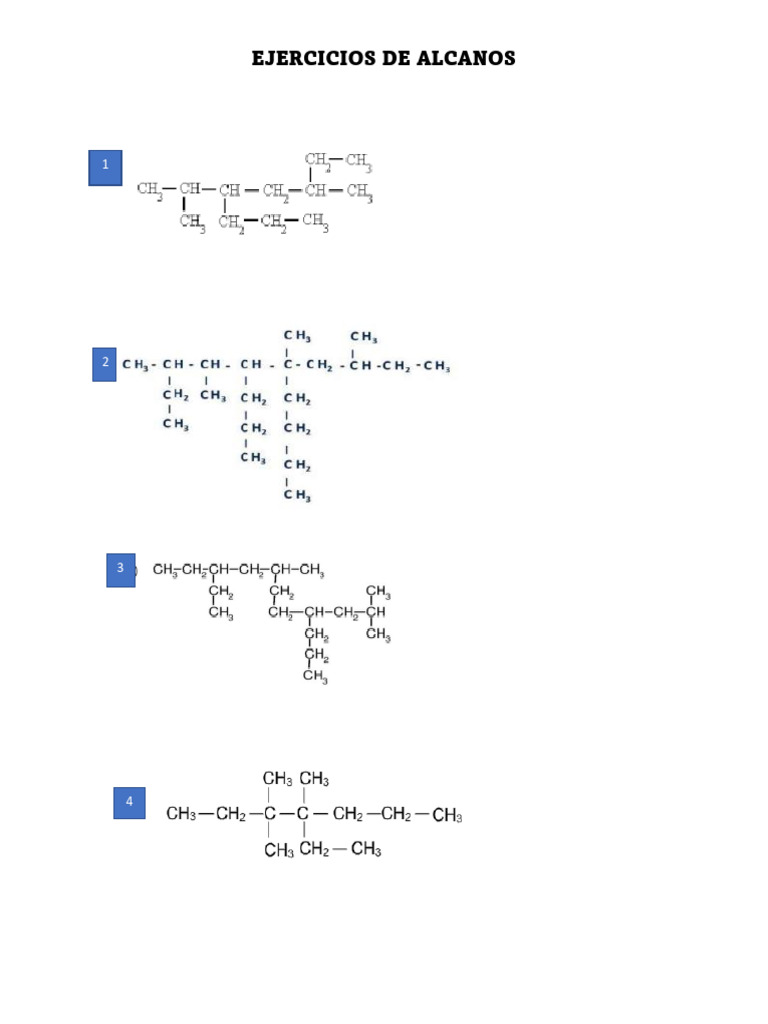 Ejercicios de Alcanos | PDF