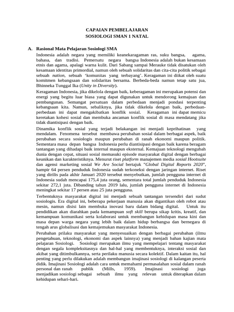 CP Ips Sosiologi Xi Fase F - Ok | PDF